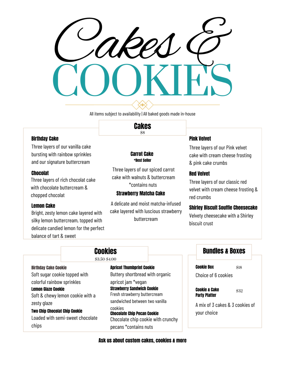 Menu – Whisk & Whiskey